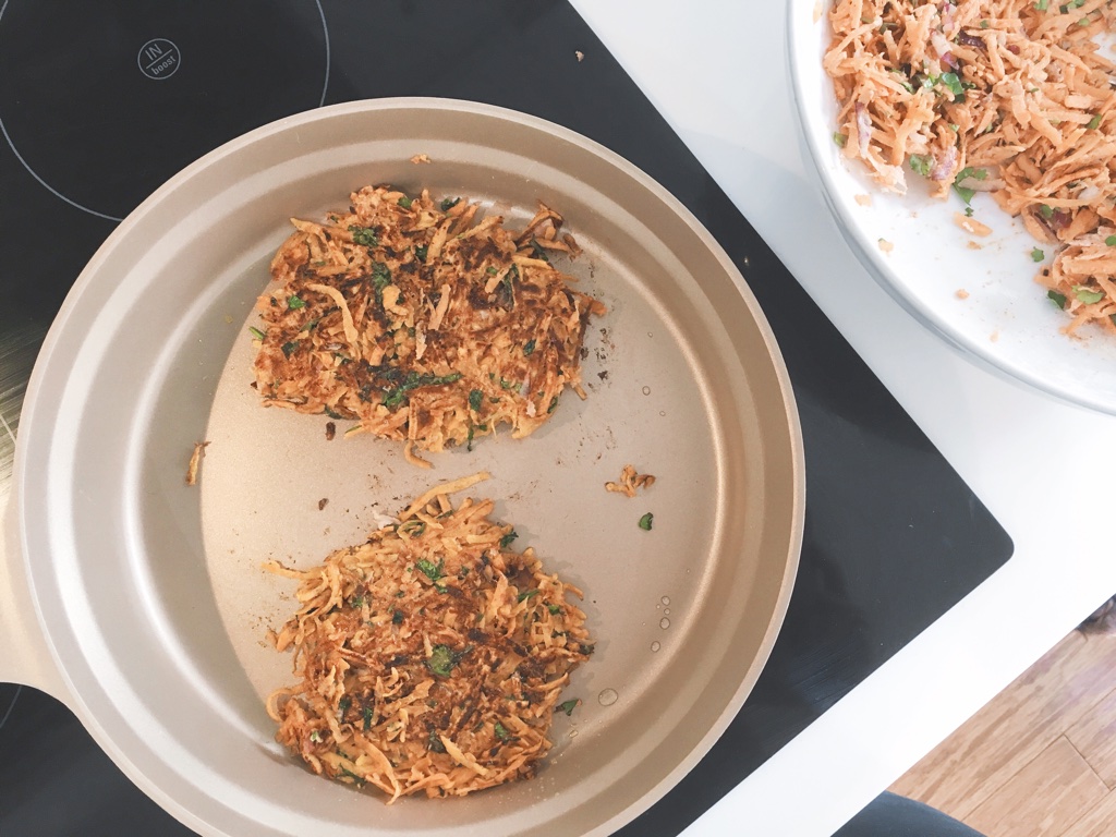 Sweet Potato and Red Onion Rösti – Sip • Munch • Move