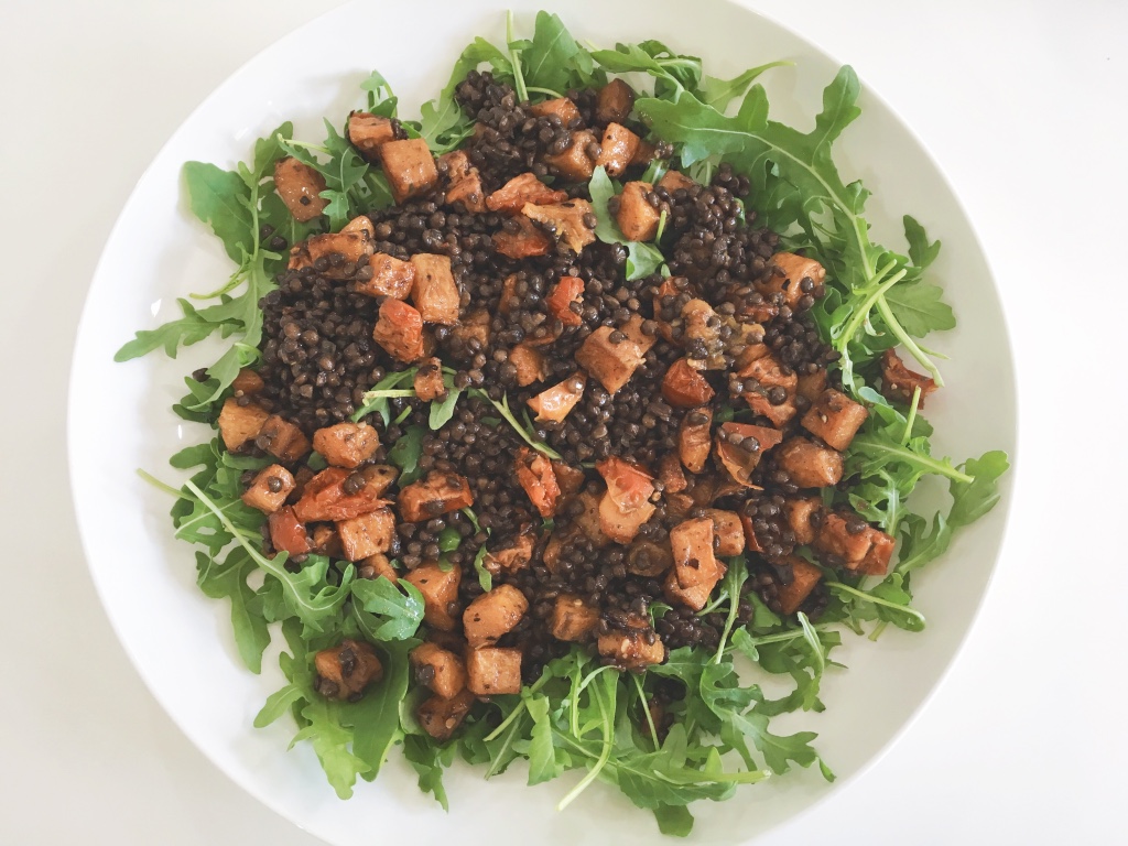 Roasted Squash & Rocket Salad with Puy Lentils – Sip • Munch • Move