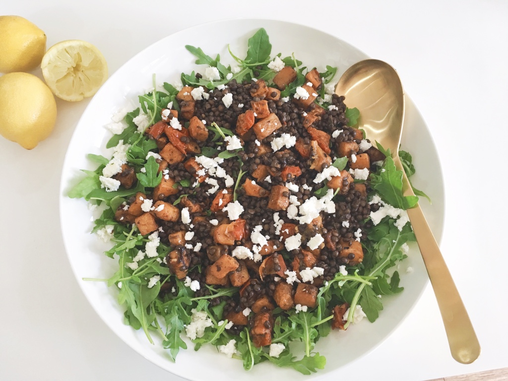 Roasted Squash & Rocket Salad with Puy Lentils – Sip • Munch • Move